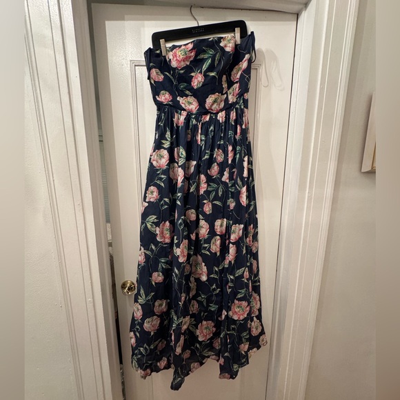 French Connection | Dresses | Maxi Floral Strapless Gown | Poshmark